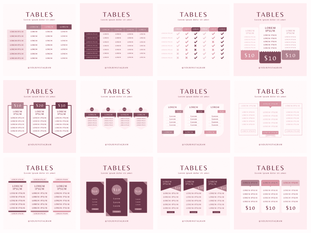 100 Pink Tables Infographics - Socialmediacontent.co